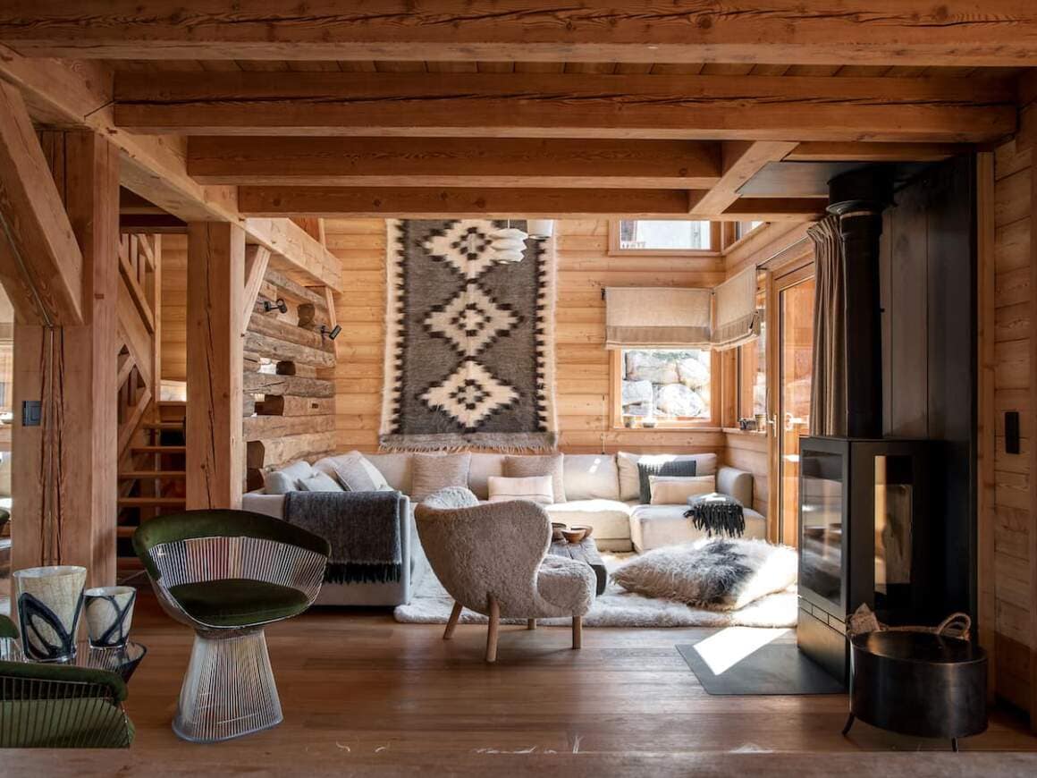 Chalet solitaire bois, serti or blanc
